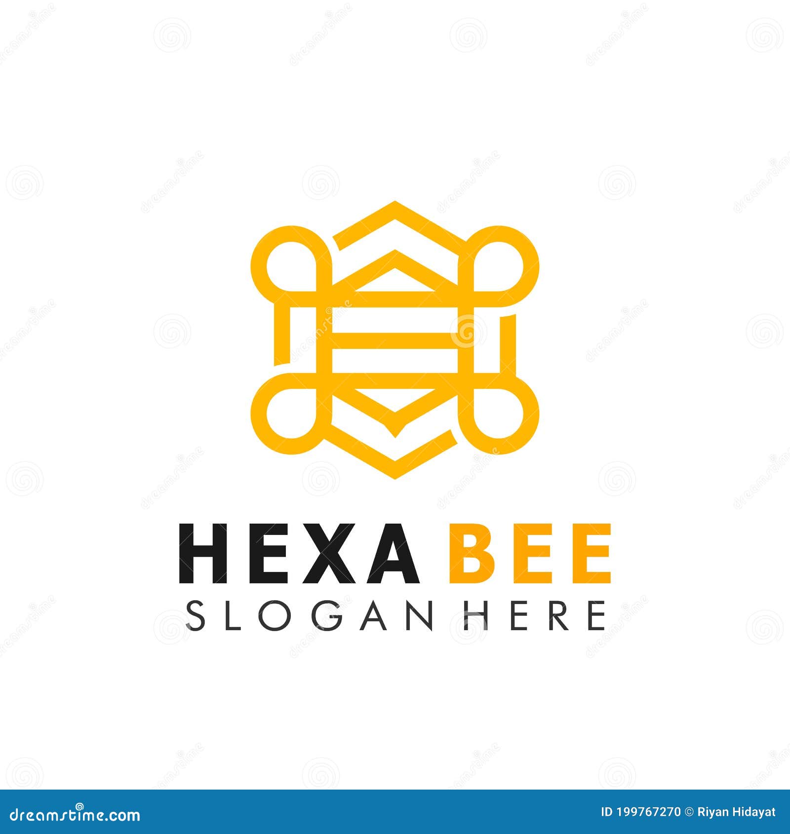 Hexagon Honey Bee Creative Modern Logo Design Vector Illustration Stock ...