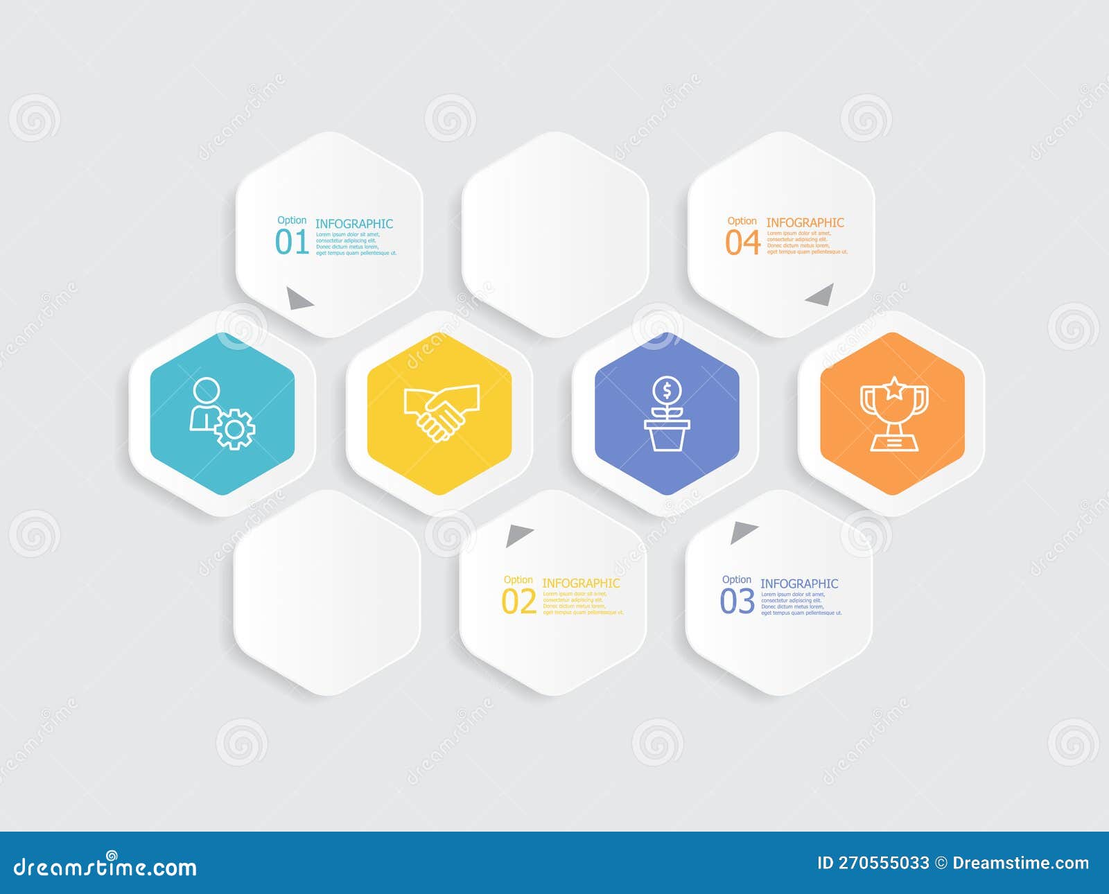 Horizontal Steps Timeline Infographic Element Vector Illustration ...