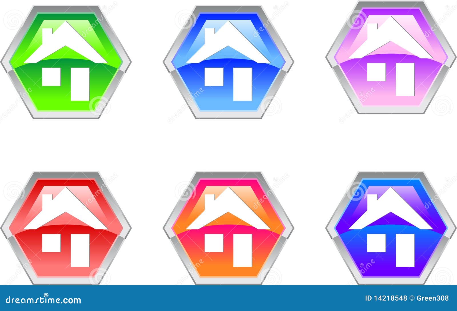 Hexagon House Logo Design Icon Stock Vector - Illustration of colorful ...