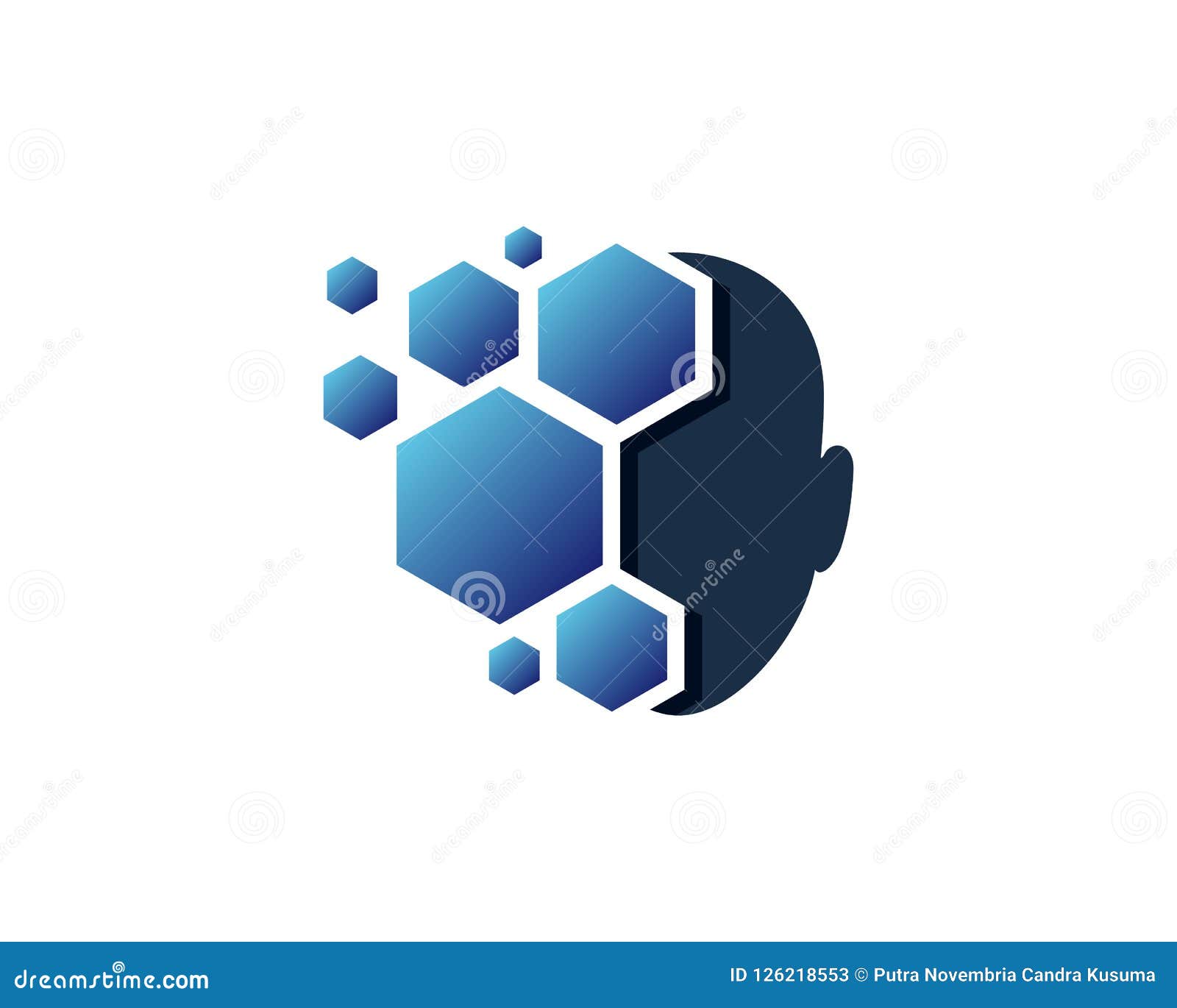 Hexagon Human Head Logo Icon Design Stock Vector - Illustration of edge ...