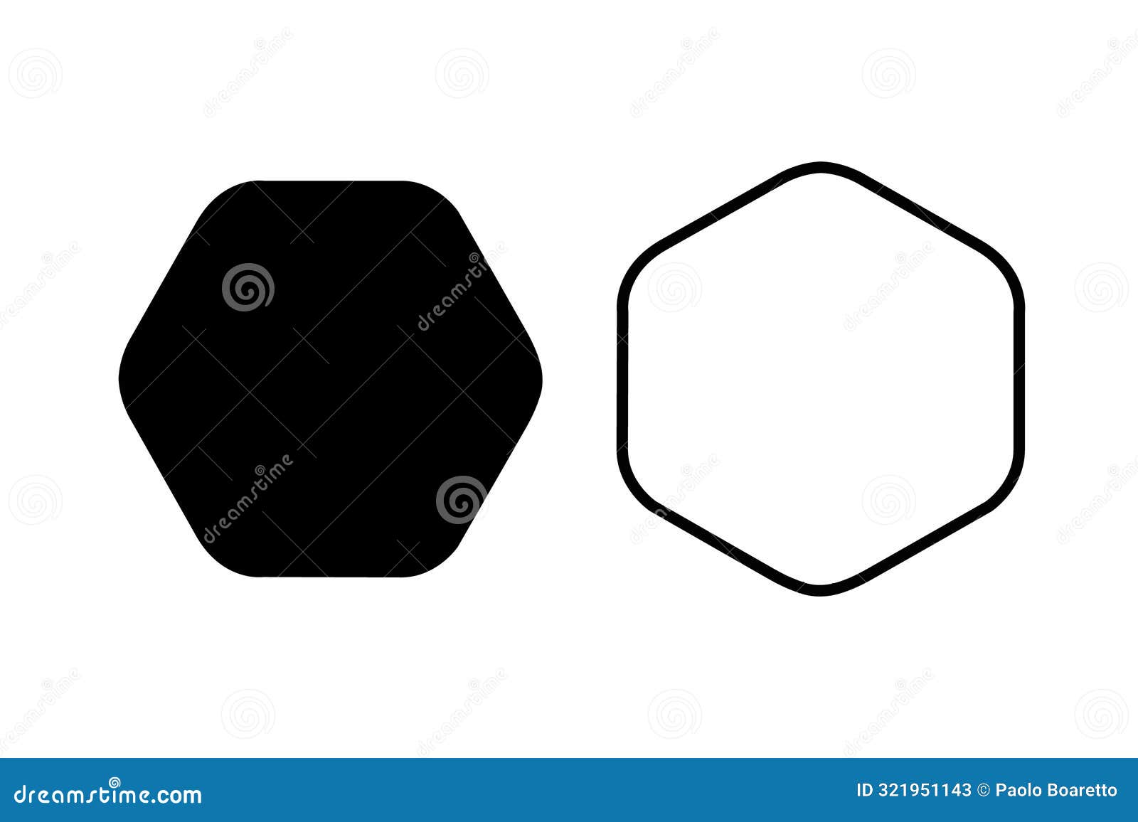 Hexagon Icon of Vector Geometry Hexagonal Six Sided Polygon Hexagon ...