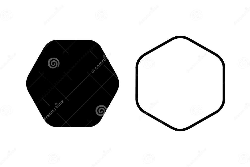 Hexagon Icon of Vector Geometry Hexagonal Six Sided Polygon Hexagon ...
