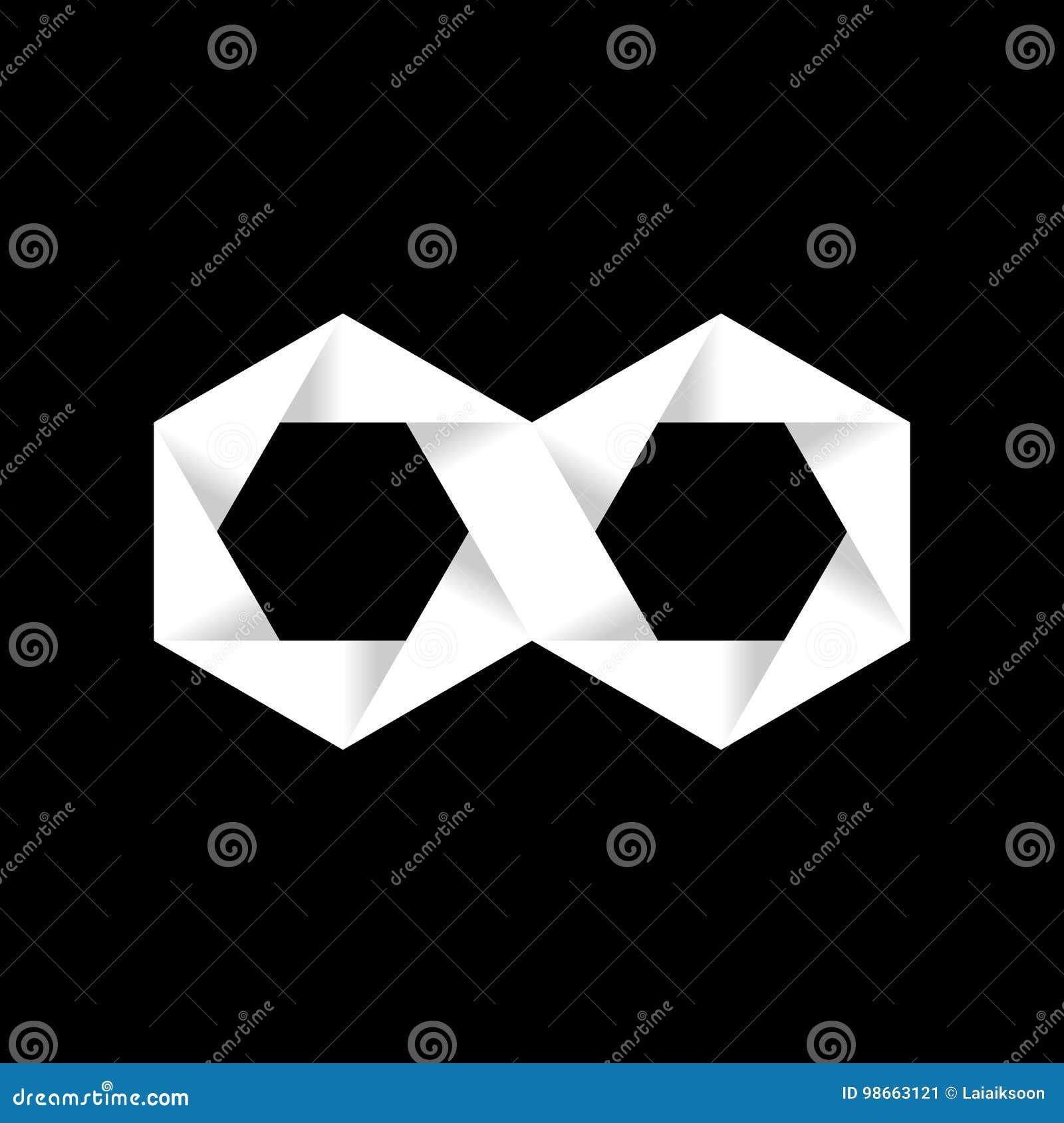 Hexagon Infinity Logo Sign, 2d Origami Style Raster Icon Stock Vector - Illustration of eternity ...