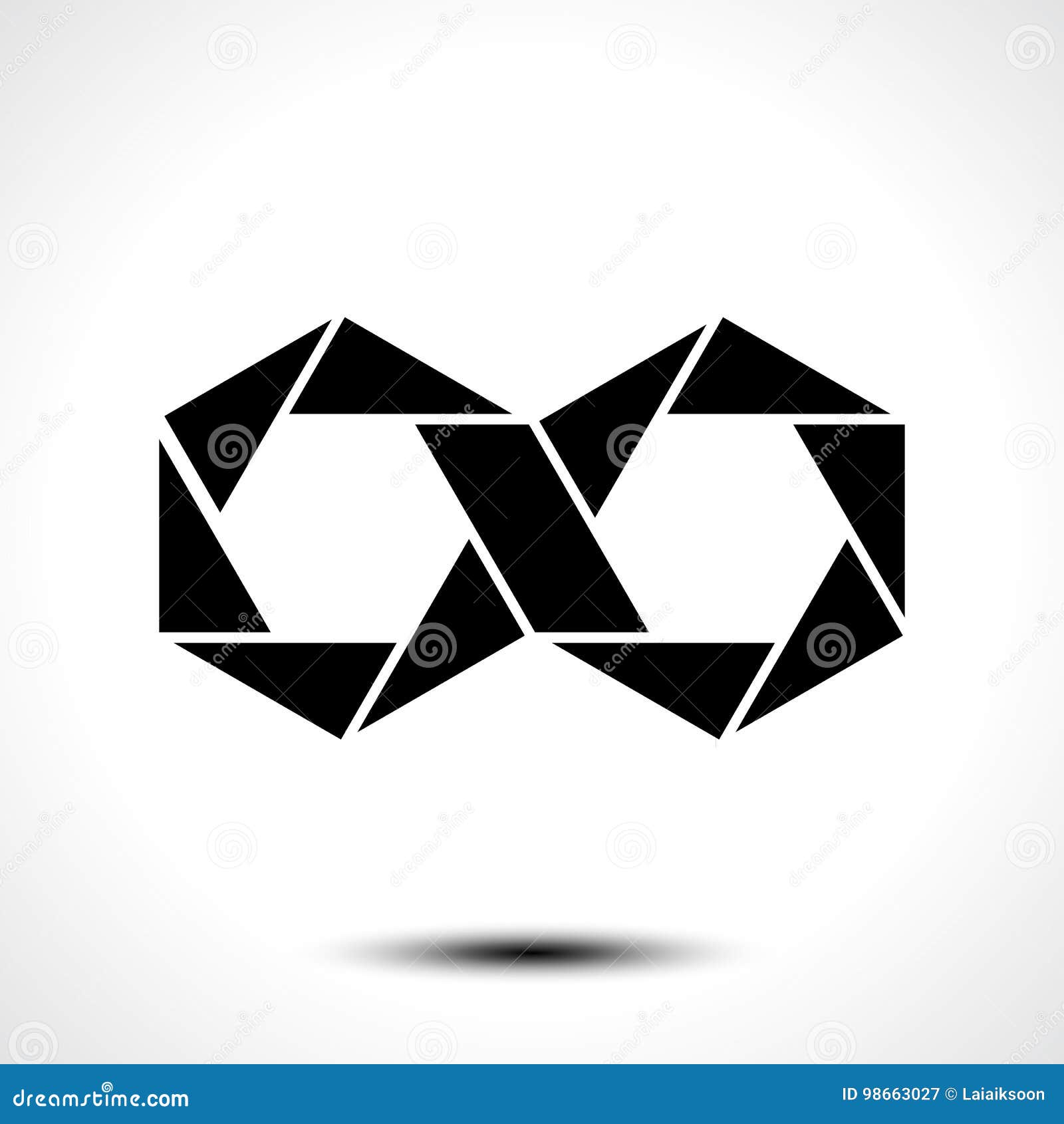 Hexagon infinity logo sign stock vector. Illustration of business - 98663027
