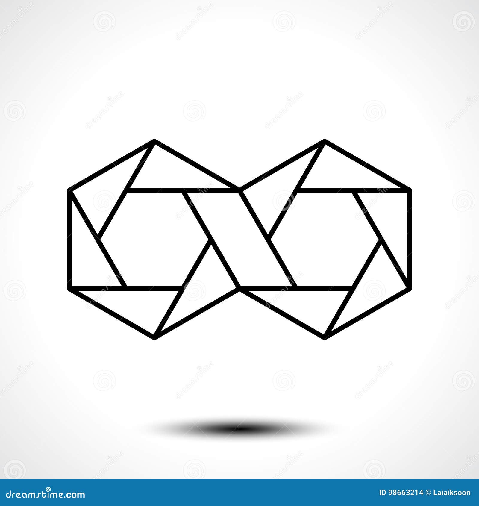 Hexagon infinity logo sign stock vector. Illustration of design - 98663214