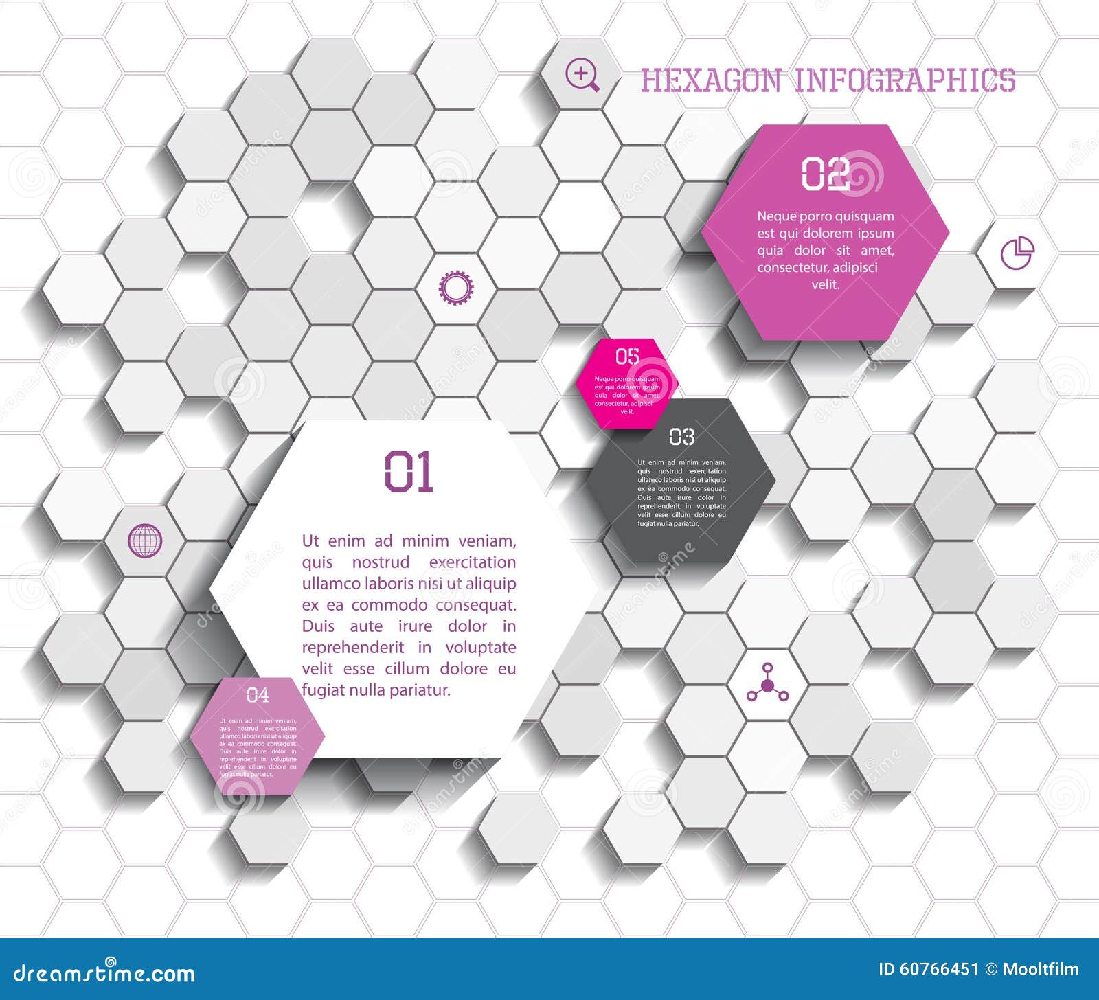 Hexagon infographic stock vector. Illustration of develop - 60766451