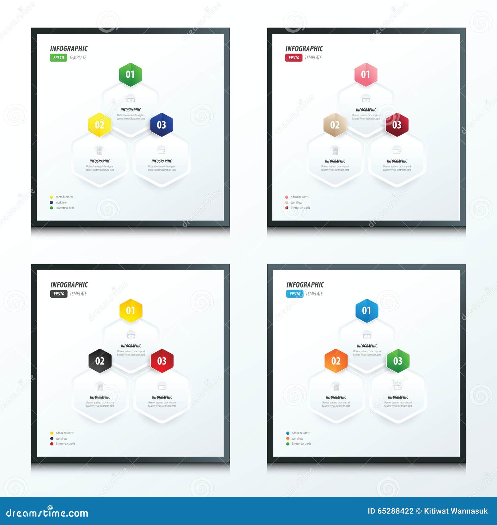 Hexagon Infographic Set Vector Illustration | CartoonDealer.com #65288422