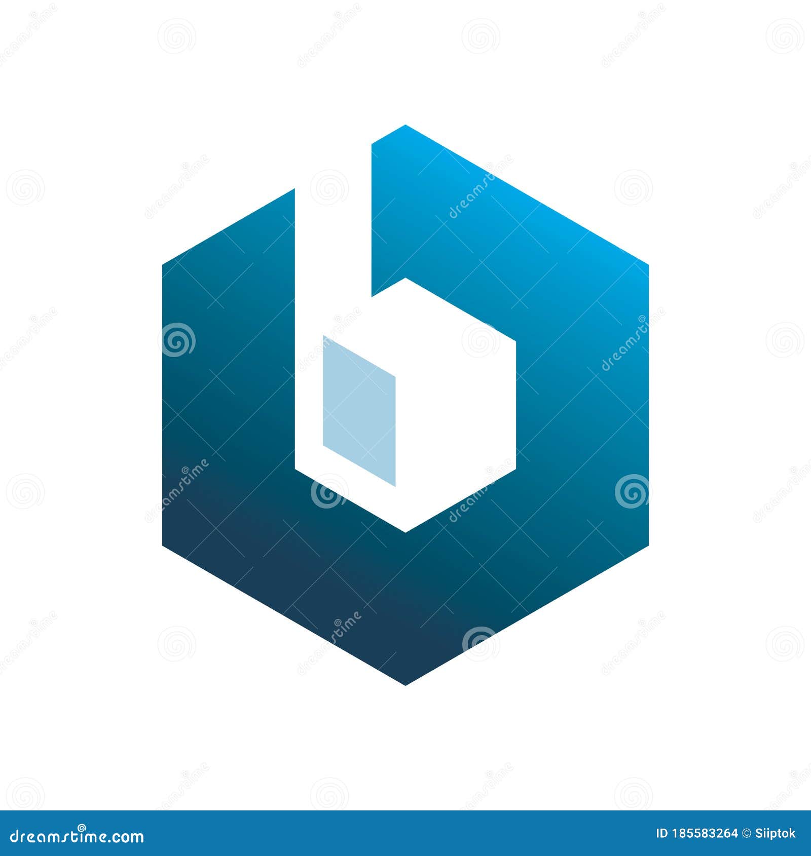 Hexagon Initial Letter B Logo Design Stock Illustration - Illustration ...