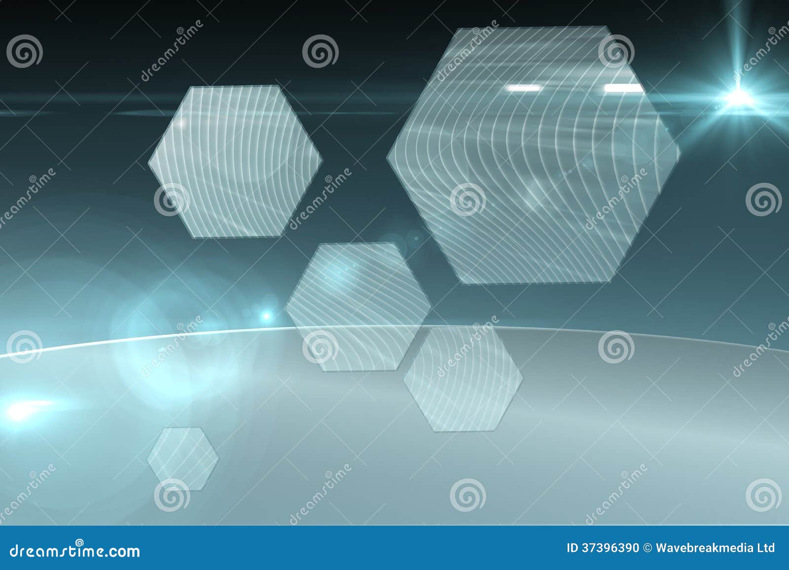 Hexagon interface stock illustration. Illustration of generated - 37396390