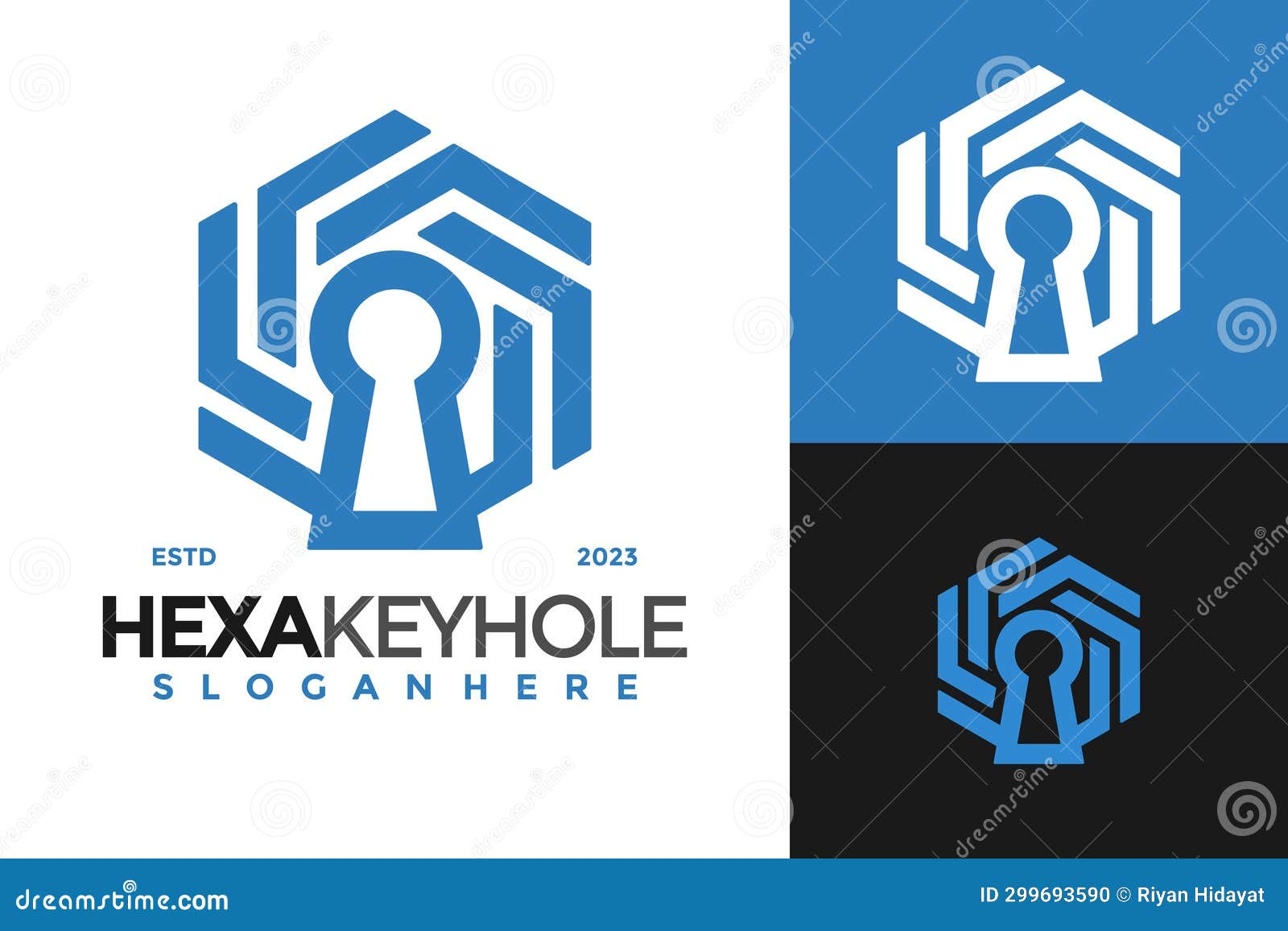Hexagon Keyhole Logo Design Vector Symbol Icon Illustration Stock ...