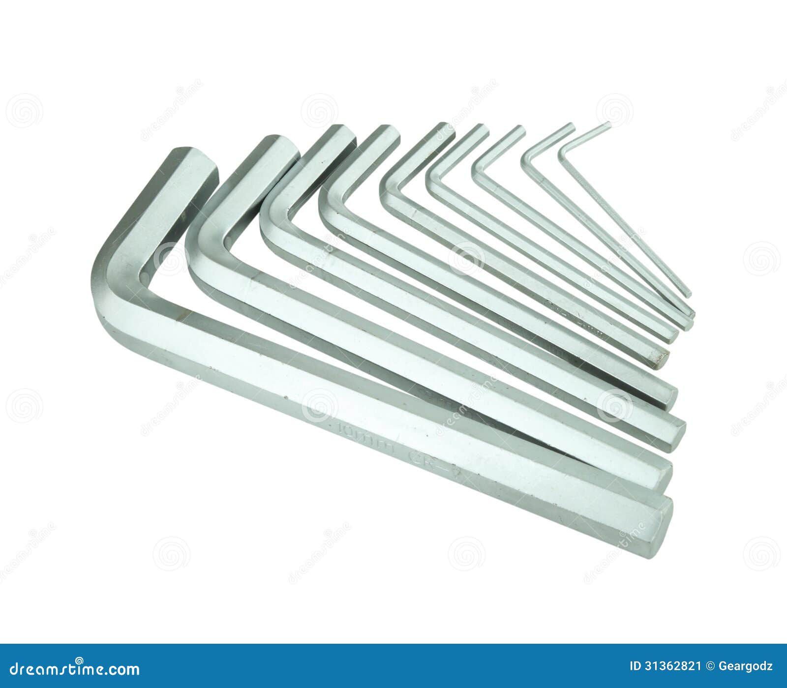 Hexagon Kit Tool or Allen Wrench Set Stock Image - Image of iron ...
