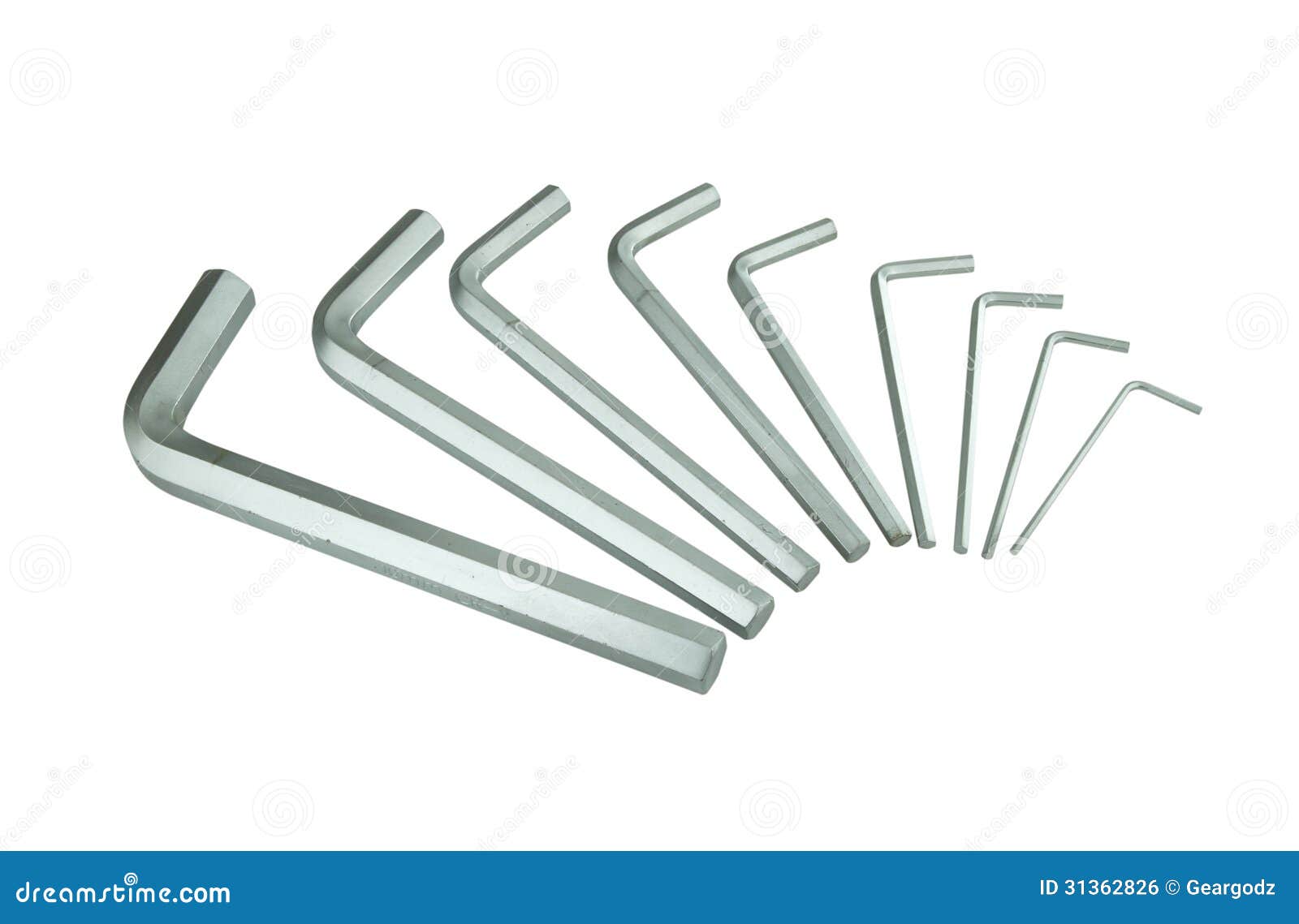Hexagon Kit Tool or Allen Wrench Set Stock Photo - Image of build ...