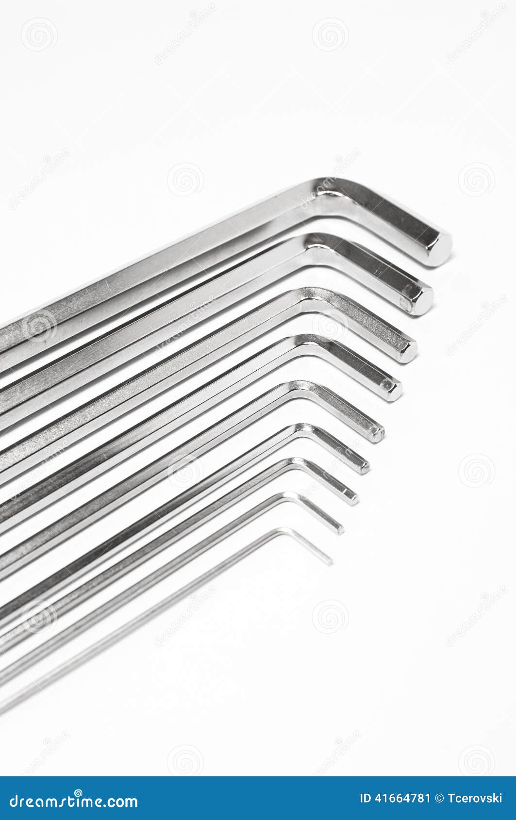 Hexagon Kit Tool or Allen Wrench Set on White Background Stock Image ...
