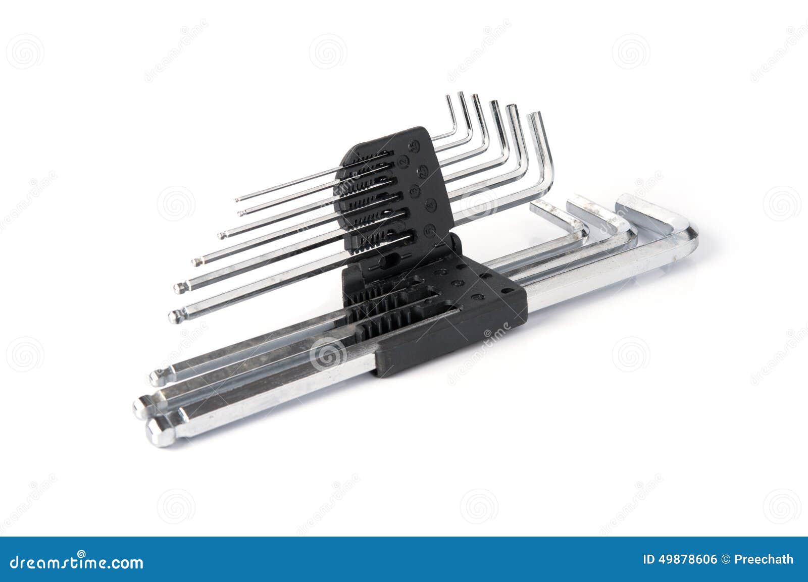 Hexagon Kit Tool or Allen Wrench Set on White Stock Photo - Image of ...