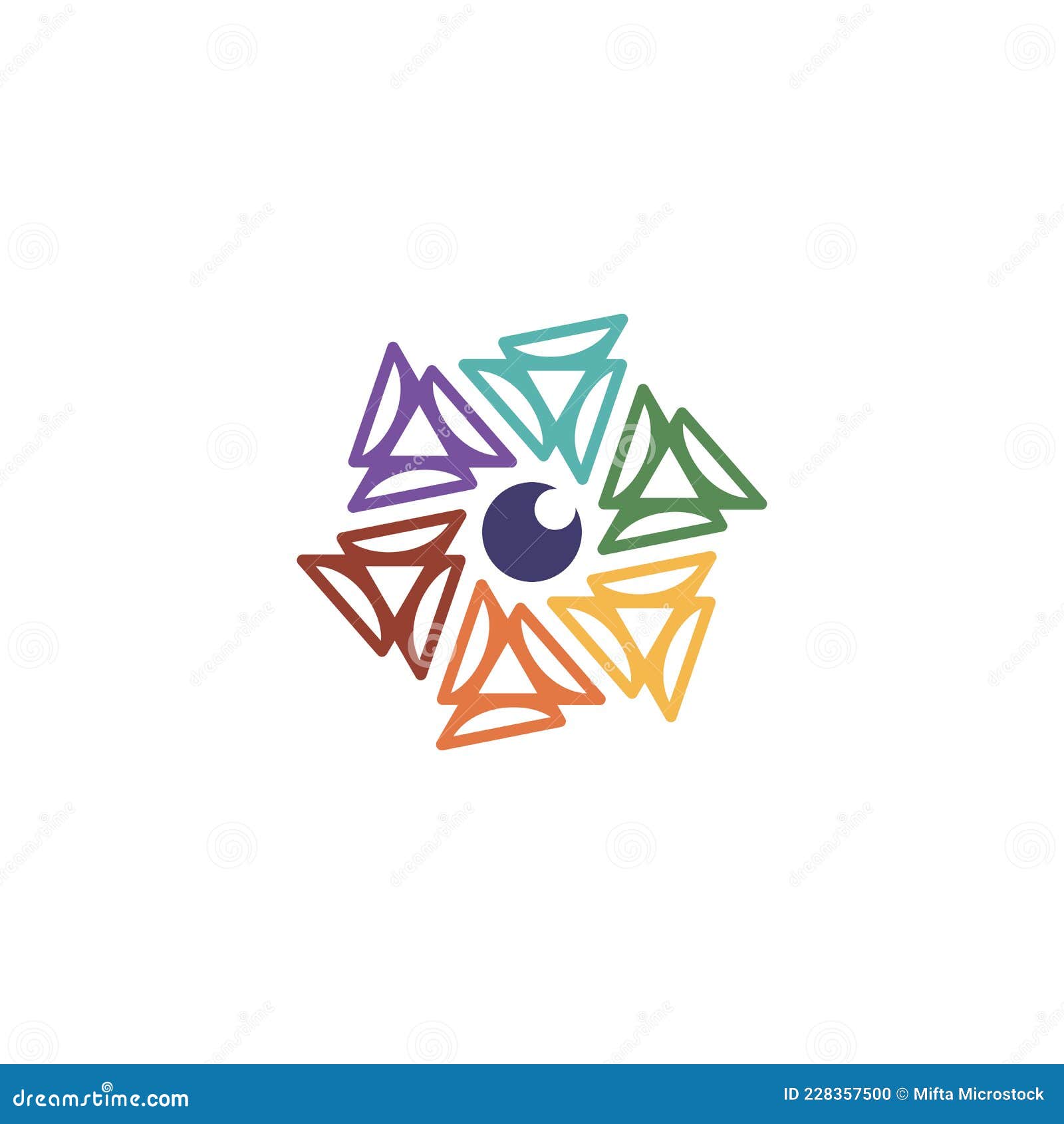 Hexagon Lens Logo Design Vector Colorful Stock Vector - Illustration of ...