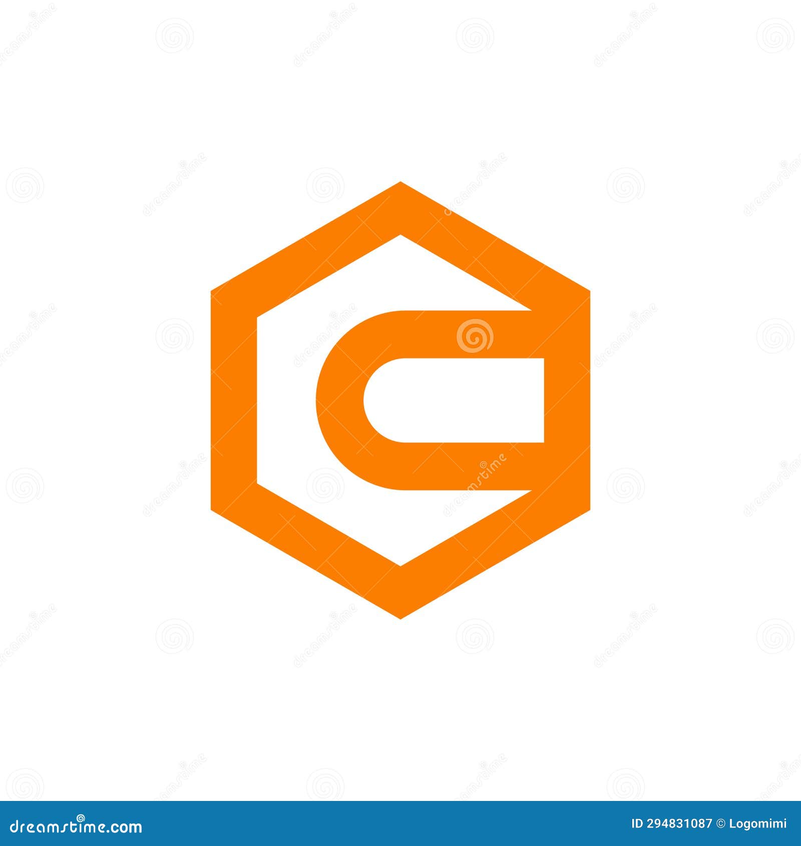 Hexagon Letter C Logo Icon Design in Line Art Style Stock Illustration ...