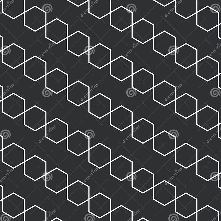 Hexagon Linear Chain Vector Pattern. Stock Vector - Illustration of ...