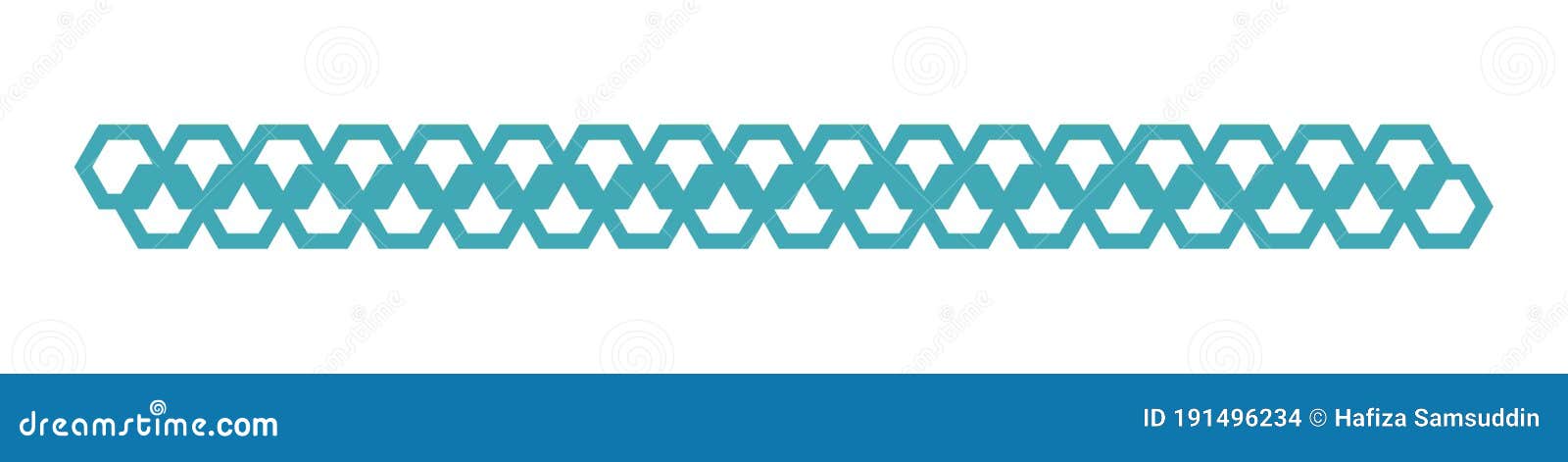 Hexagon Link Border Design. Stock Vector - Illustration of seamless ...