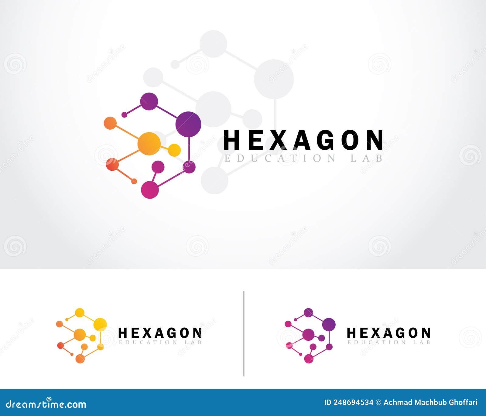 Hexagon Logo Creative Connect Molecule Atom Education Science Lab ...