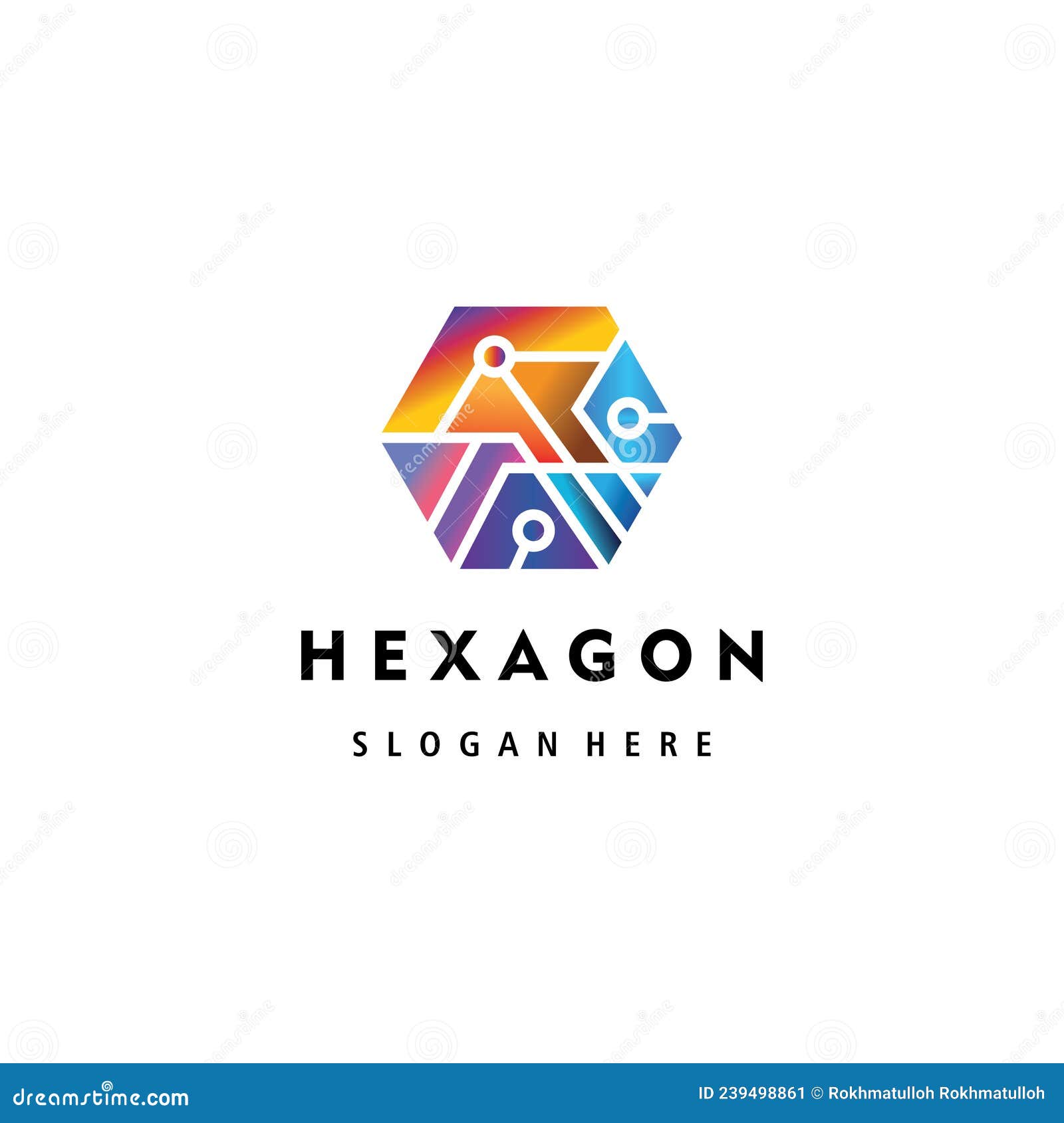 Hexagon Logo Element Illustration Color Design Vector Template Electric ...