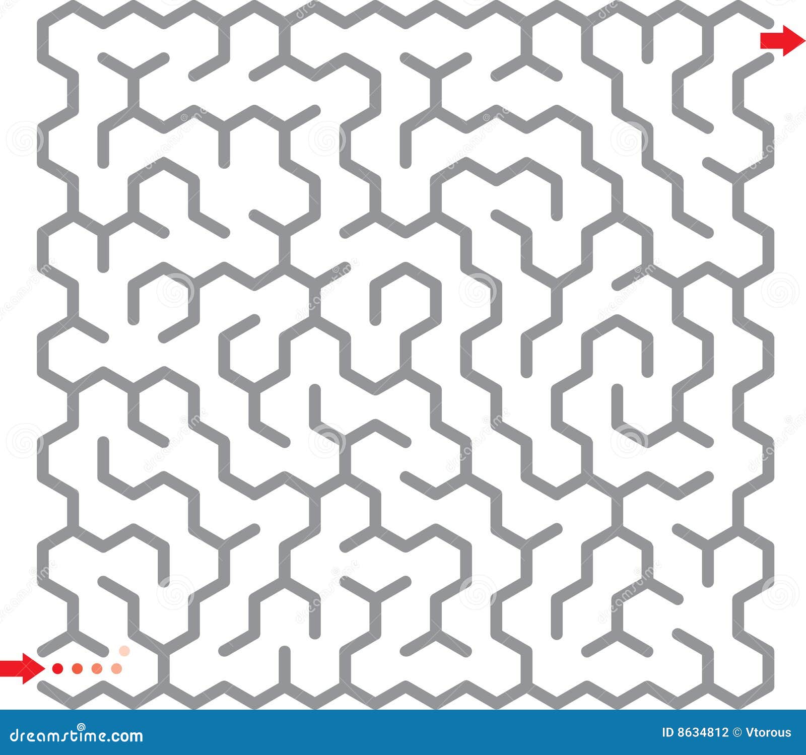 Hexagon maze stock vector. Illustration of corners, endless - 8634812