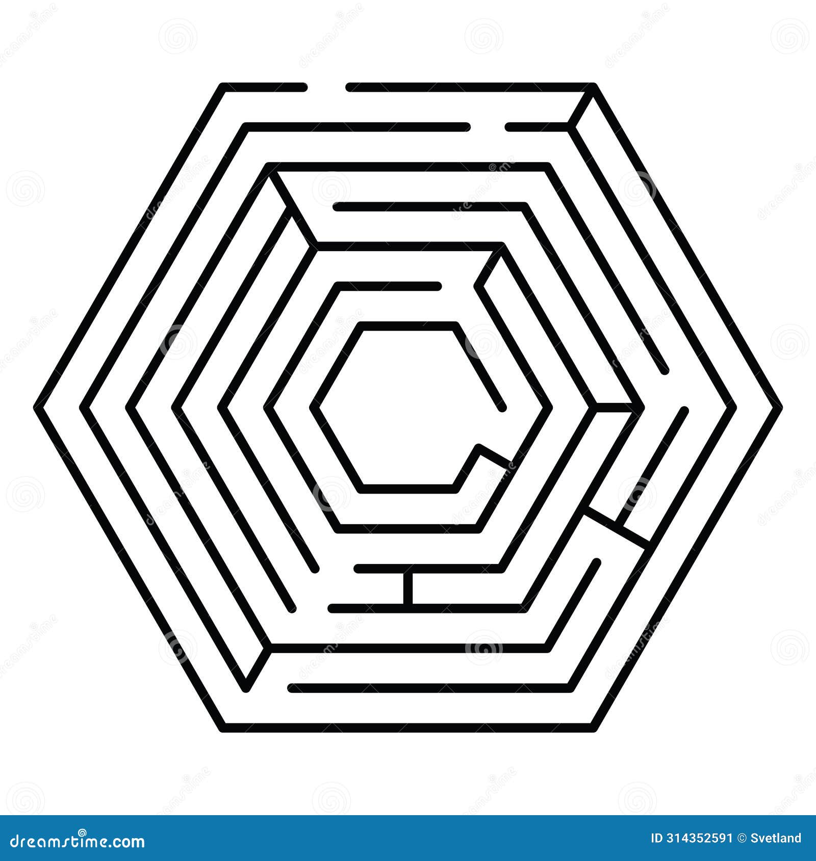 Hexagon Maze. Labyrinth Vector Illustration Stock Vector - Illustration ...