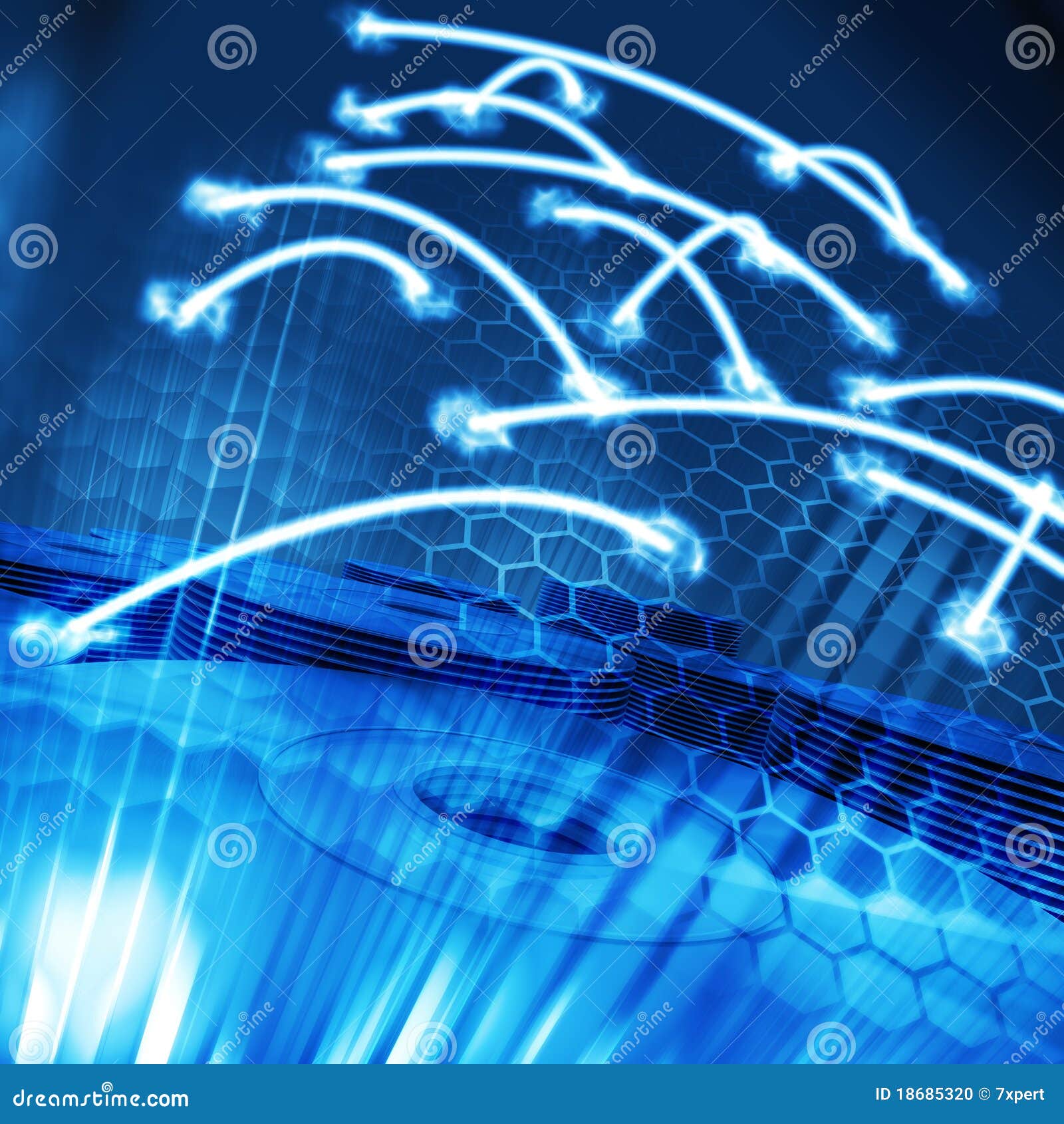 Hexagon network stock illustration. Illustration of attached - 18685320