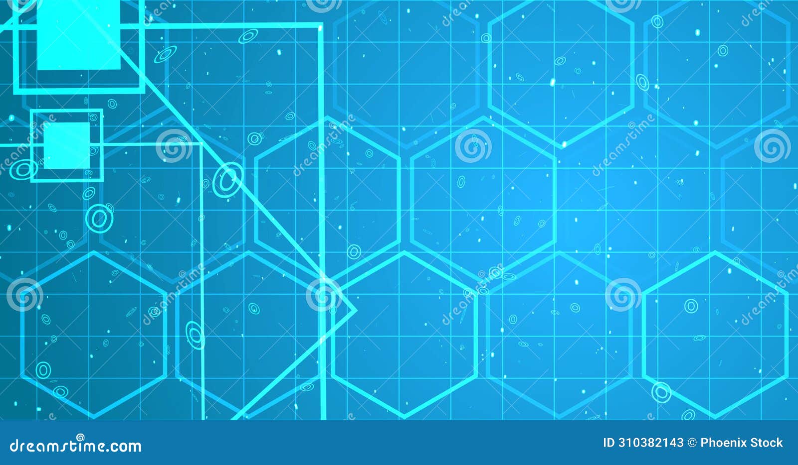 Hexagon Network with Square Geometry Shapes Moving. Stock Illustration ...