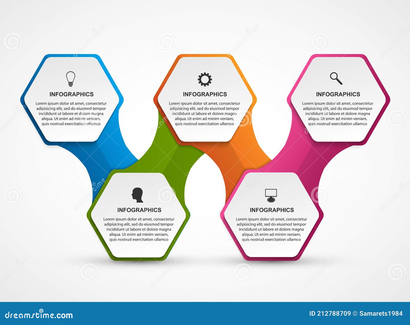 Hexagon Options Infographics Template. Infographics for Business ...