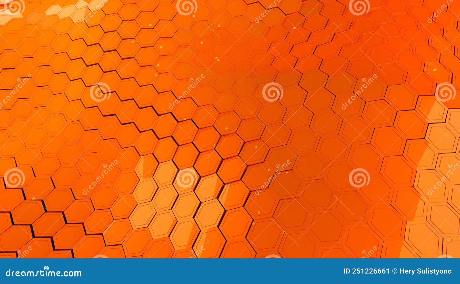 Hezagon Orange 3d Rendering Background Stock Illustration ...
