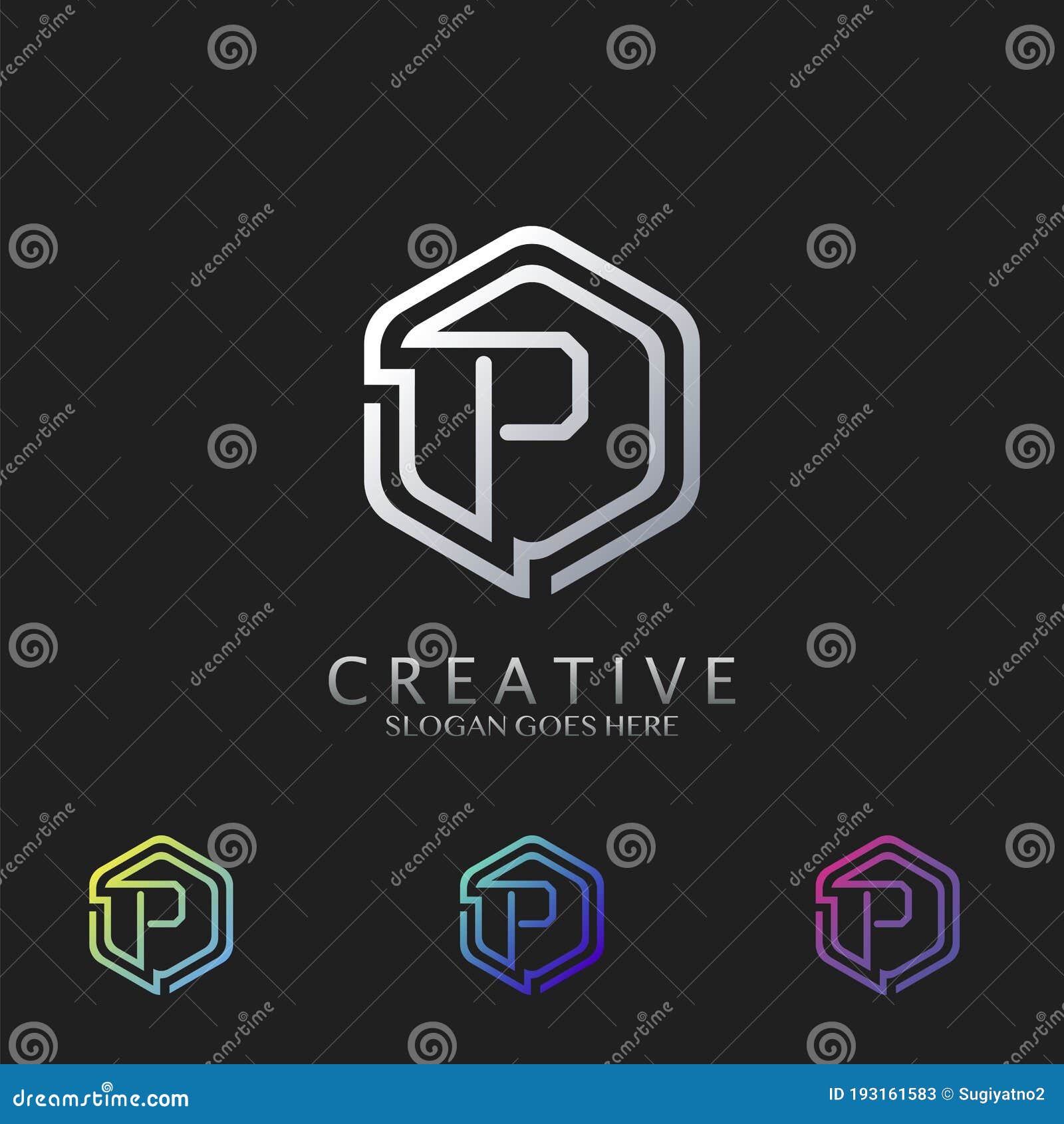 Hexagon P Letter Logo Vector Design for Technology Business Stock ...