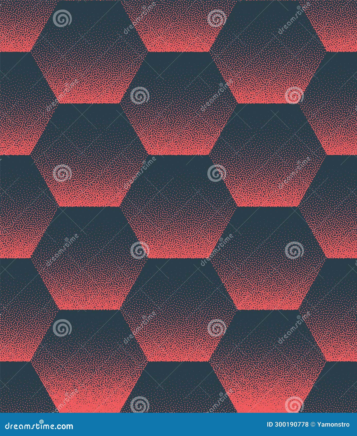 Hexagon Pale Red Seamless Pattern Trend Vector Technology Abstract ...