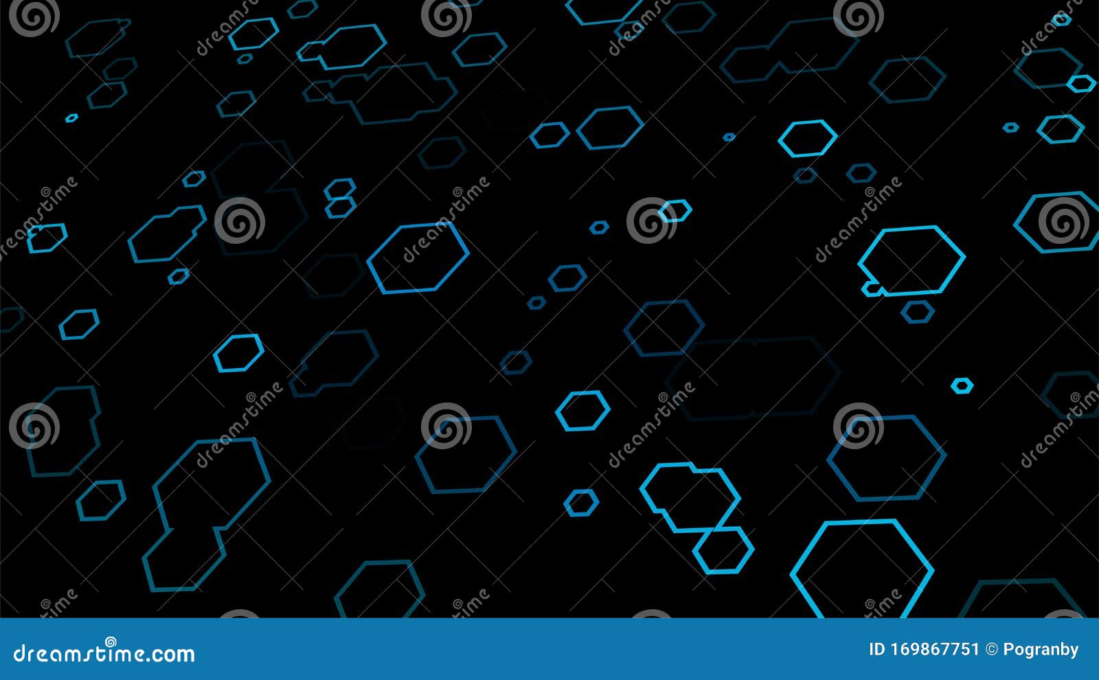 Hexagon Pattern on Black Background. Honeycomb Shapes on Dark Backdrop ...