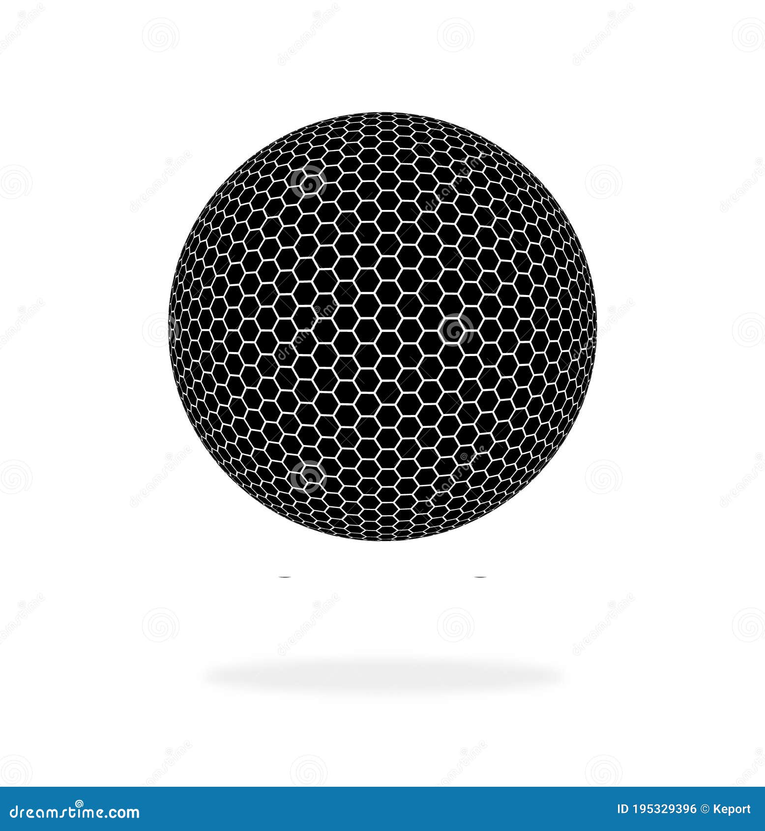 Hexagon Pattern Black and White on 3d Ball Stock Illustration ...