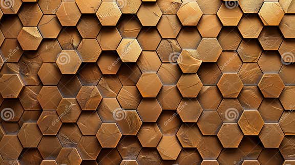 Hexagon Pattern on a Black and Yellow Wall. Modern Design Background ...