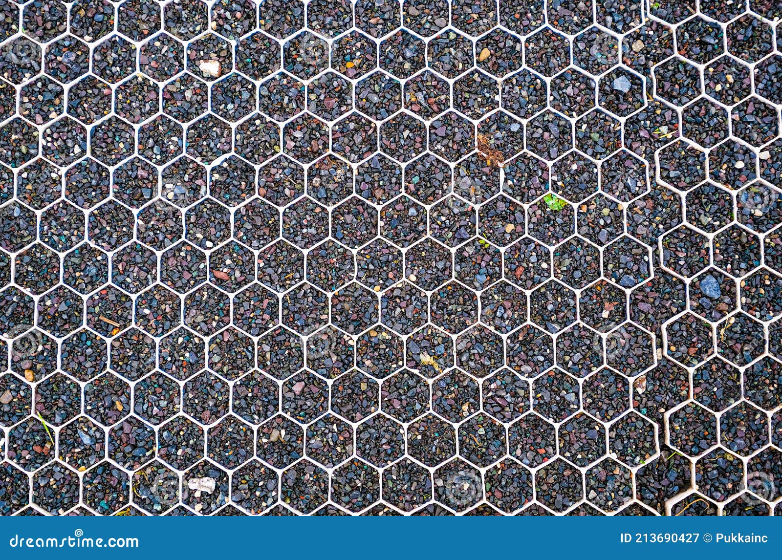 Hexagon Pattern Filled with Pebbles Stock Image - Image of pattern ...