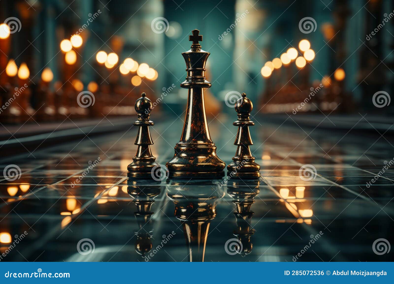 Hexagon Pattern Floor - Luxury Chess Team with King and Pawn Stock ...