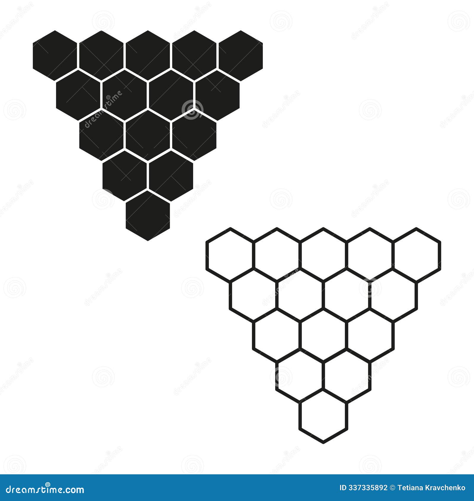 Hexagon Pattern Icons. Geometric Honeycomb Shapes. Triangular Grid ...