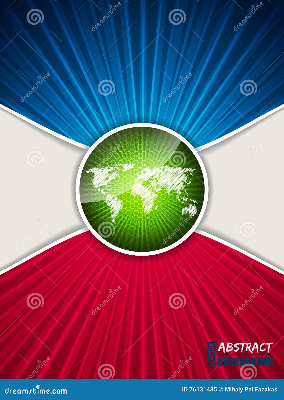 Hexagon Pattern Map Brochure with Bursting Lights and White Glob Stock ...