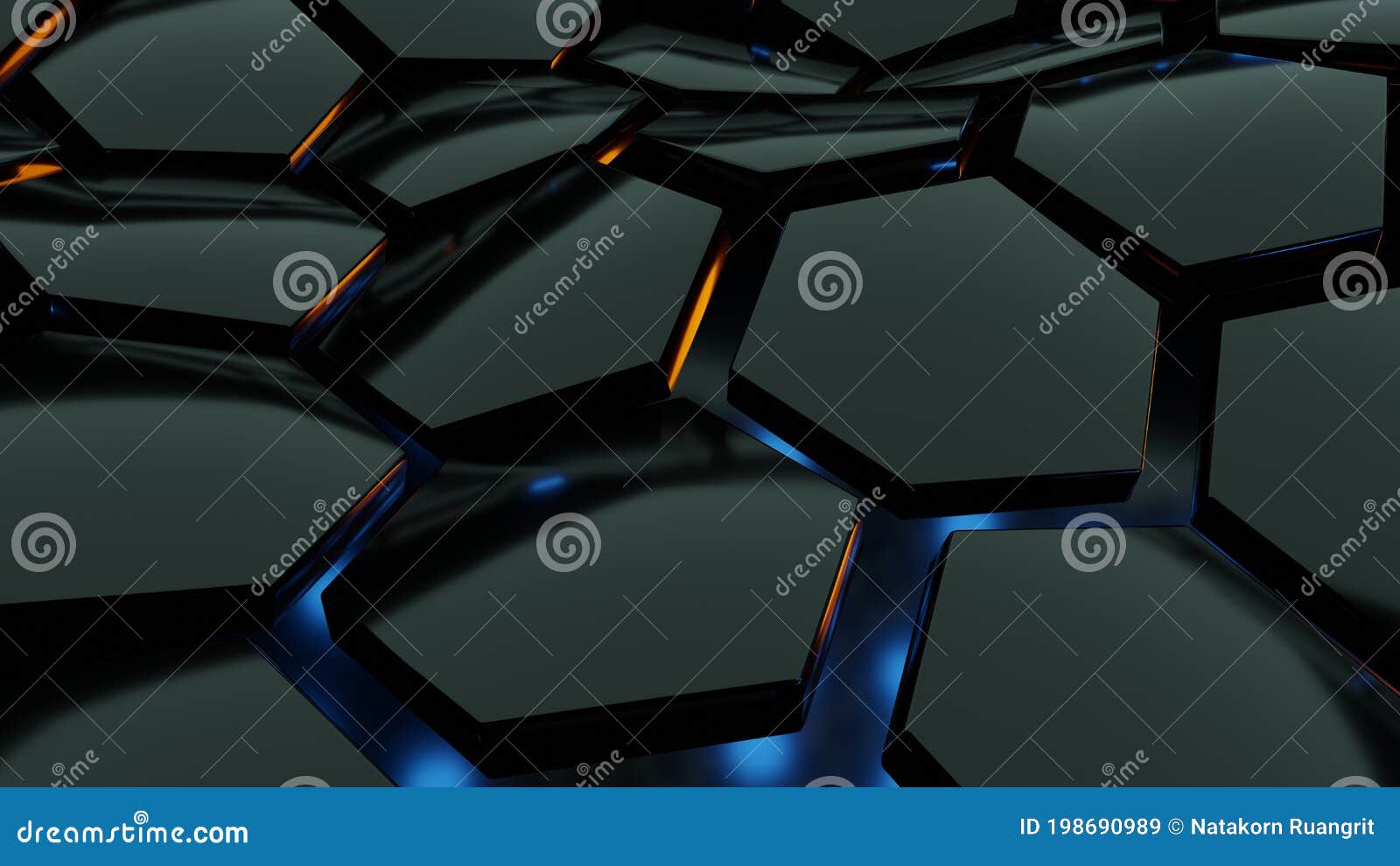 Hexagon Pattern of Solid Metal Wall Background Stock Illustration ...
