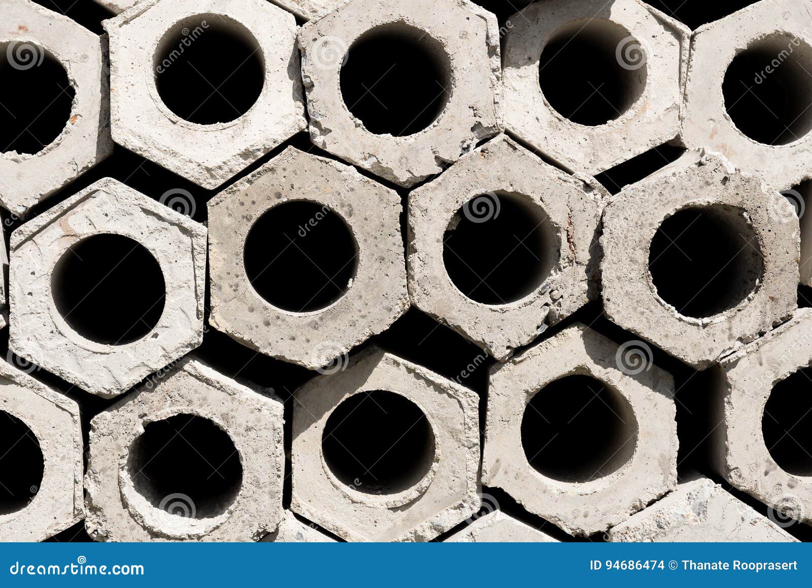 Hexagon pile stock photo. Image of foundation, building - 94686474