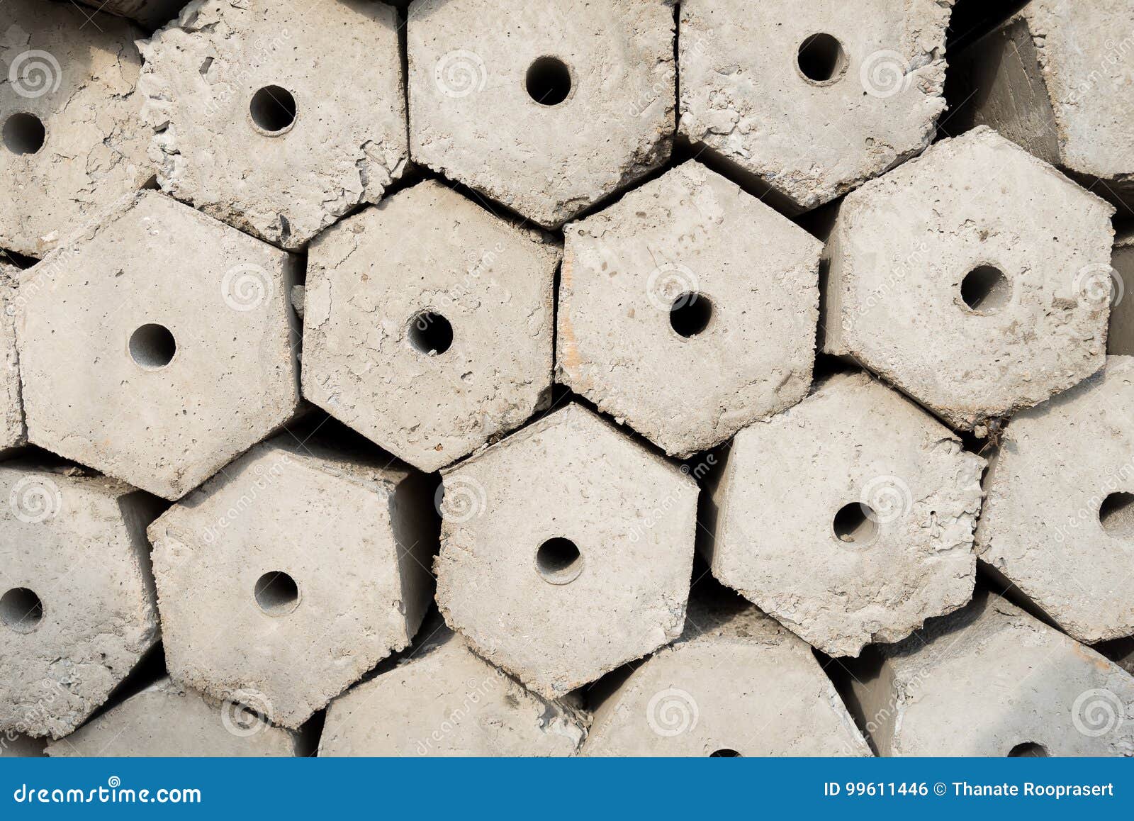 Hexagon pile stock photo. Image of architecture, cement - 99611446