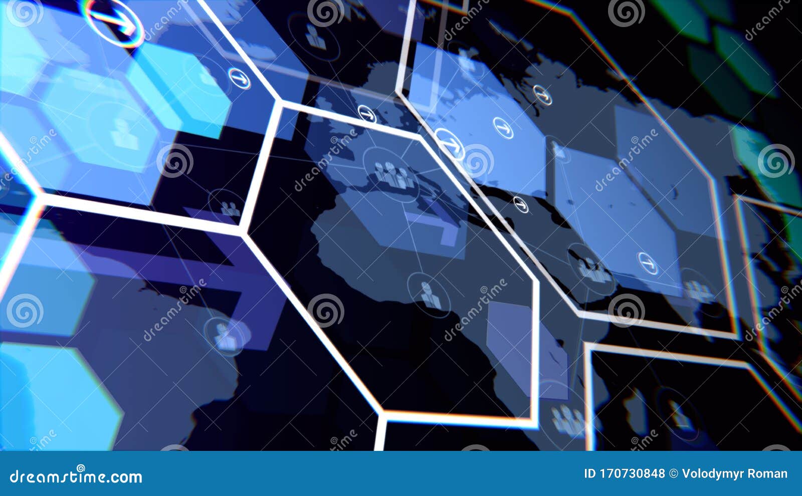 Hexagon with Planets or Element, Stars and Galaxies or Hexagon in Outer ...
