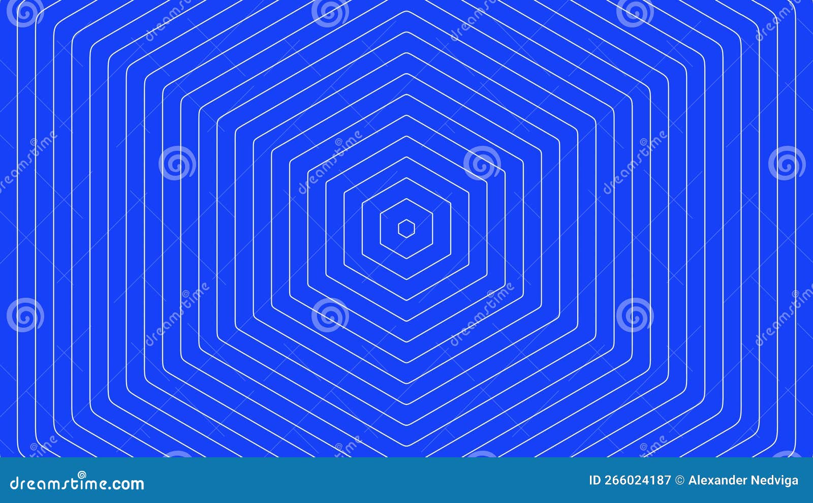 Hexagon Pulse Geometric on Blue Background Loop. Radio Waves Endless ...