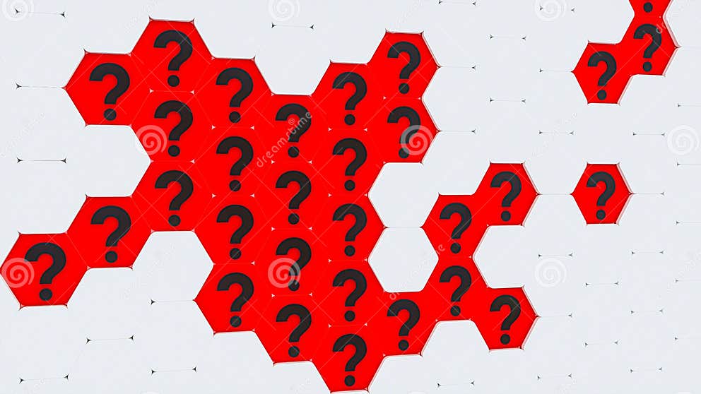 Hexagon Question Marks Background Stock Illustration - Illustration of ...