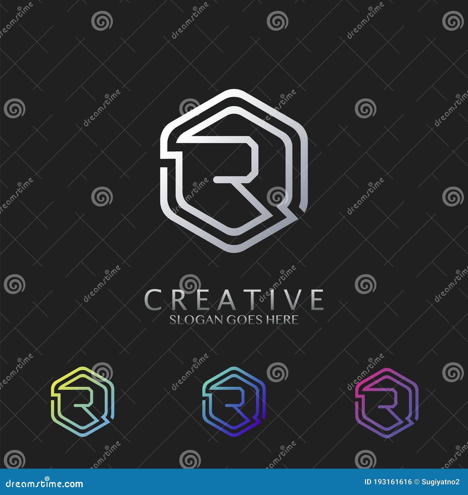 Hexagon R Letter Logo Vector Design for Technology Business Stock Vector - Illustration of ...
