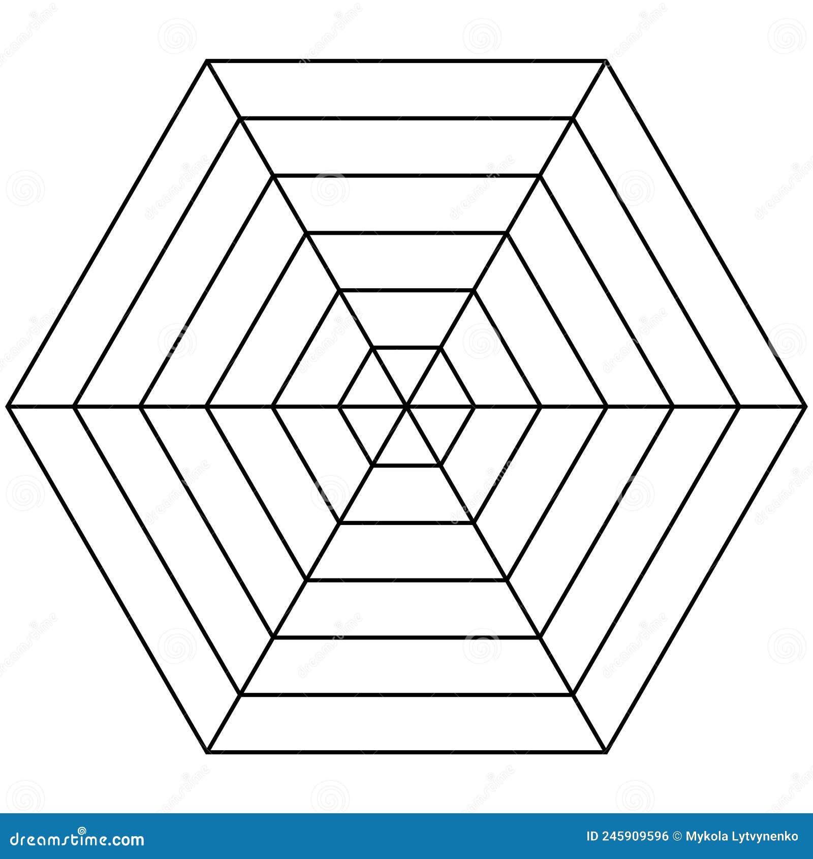 Radar Hexagon Chart Or Spider Graph Template Isolated On White ...