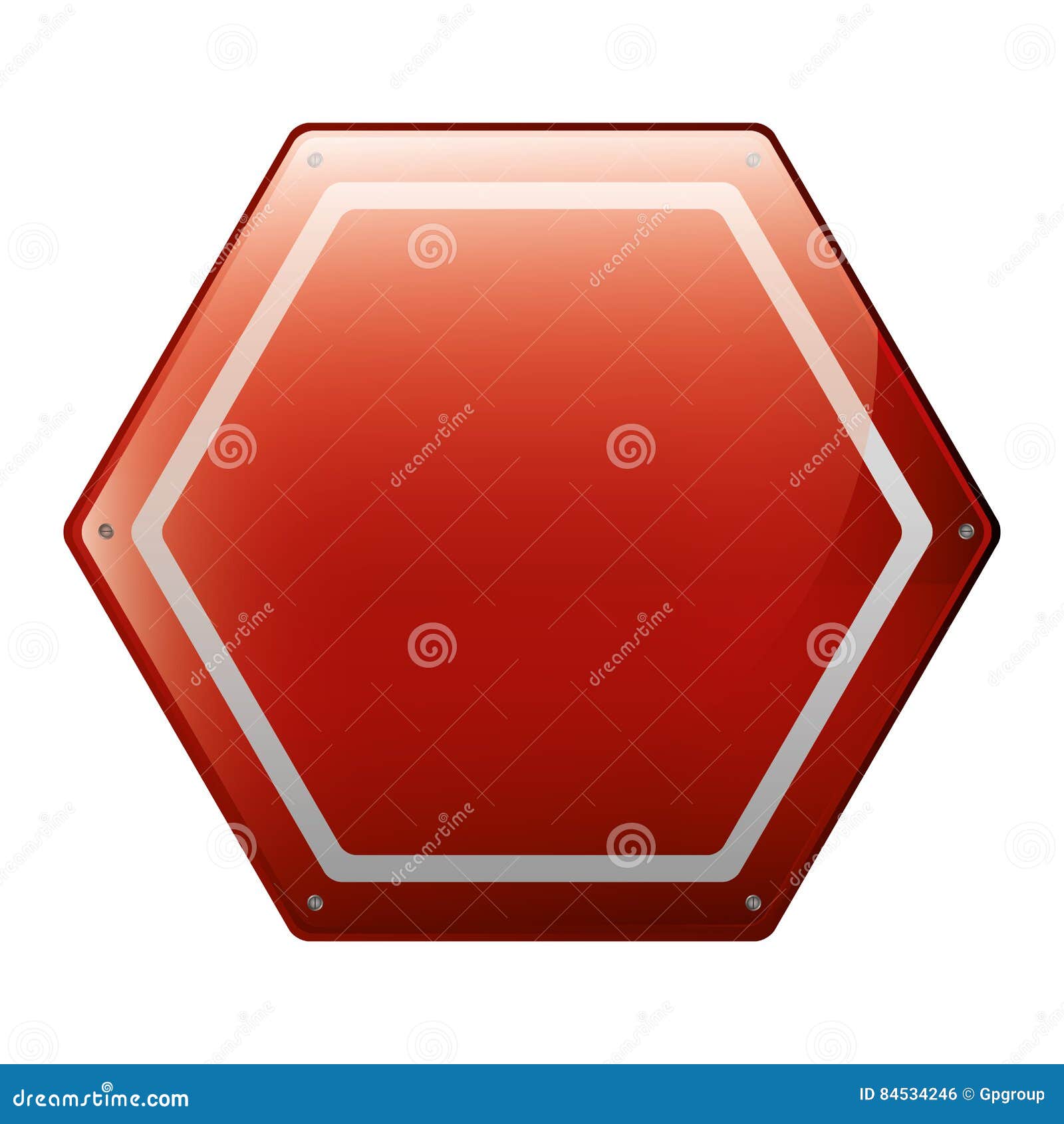 Hexagon Road Sign