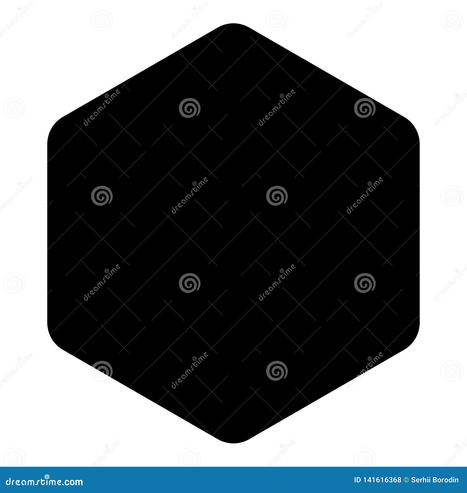 Hexagon with Rounded Corners Icon Black Color Vector Illustration Flat ...