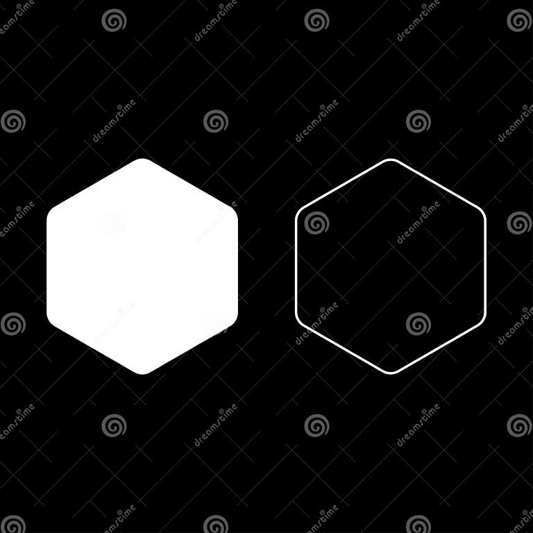 Hexagon with Rounded Corners Icon Set White Color Vector Illustration ... Hexagon with Rounded Corners Icon Set White Color Vector Illustration ...